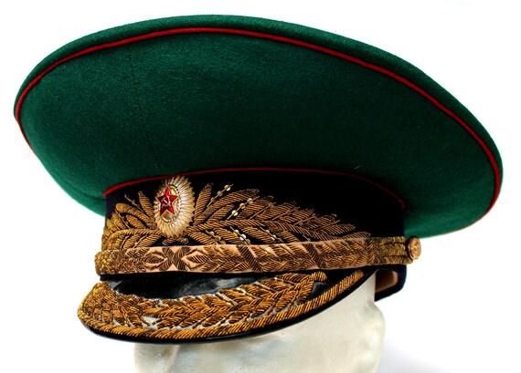 Vintage USSR Border Guard General Parade Cap, Wire Em… - Gem
