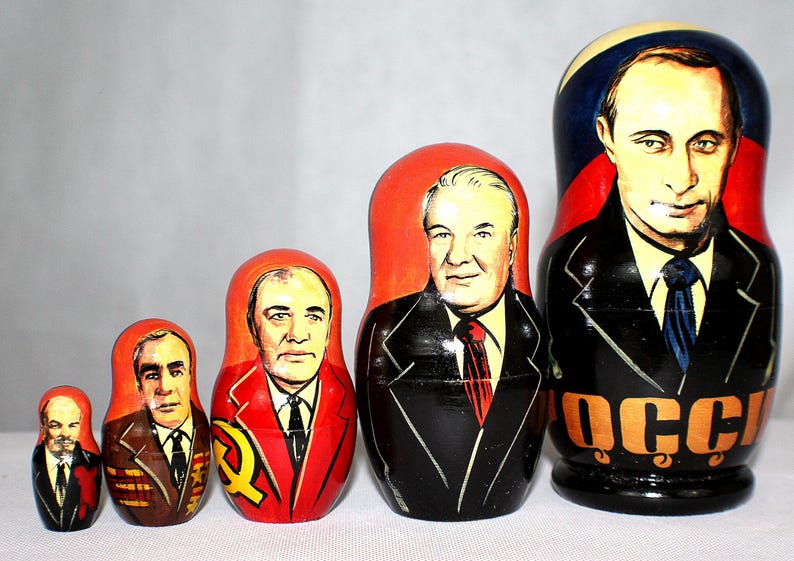 Nesting Doll Matrioshka Russian Soviet Leaders Gorbachev Yeltsin Stalin ...