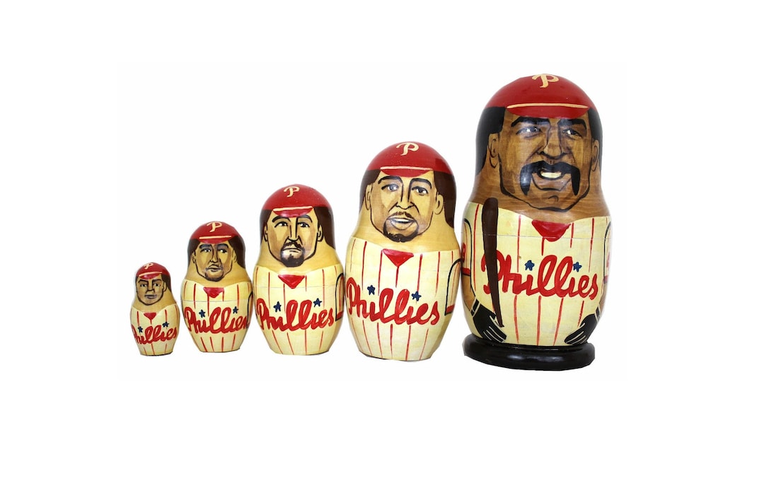 Vintage 2002 Matrioshka Unique Russian Wooden Nesting Doll Baseball ...