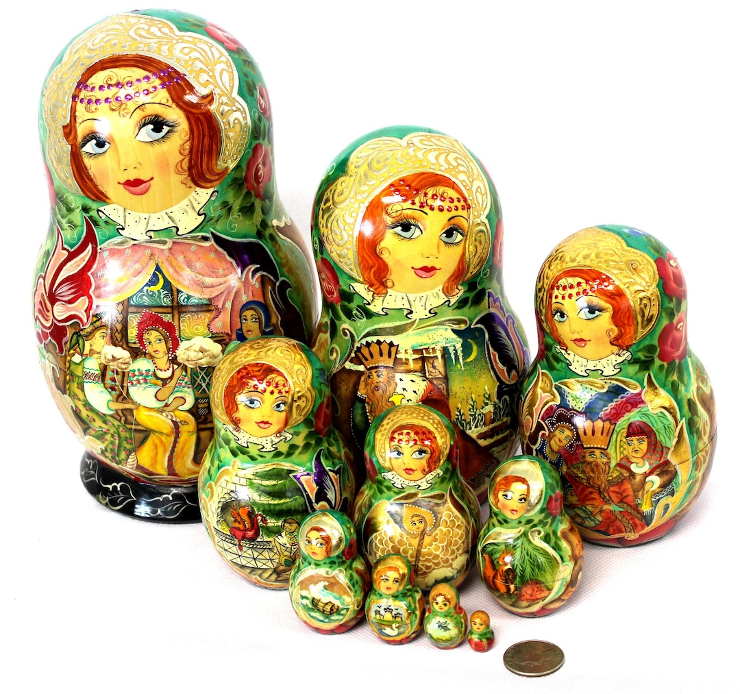 Vintage Hand Painted Signed by Artist Russian Wooden Nesting Doll ...