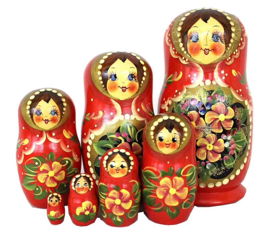 Vintage Traditional Russian Nesting Doll Matrioshka -hand Painted by ...