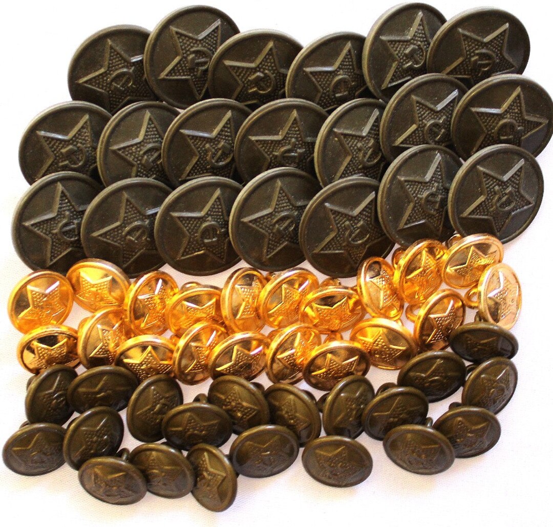 Vintage Soviet USSR Military ORIGINAL 1970s Buttons of 4 Types (see ...