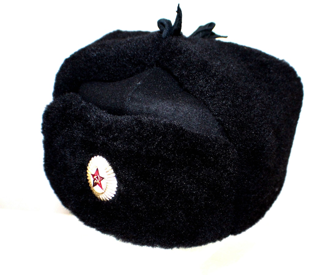 Vintage Original USSR Navy Winter Hat Ushanka Genuine Sheepskin ...