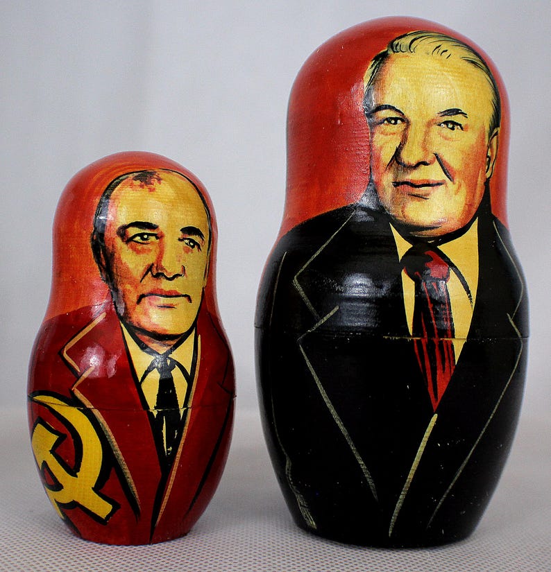 Nesting Doll Matrioshka Russian Soviet Leaders Gorbachev Yeltsin Stalin ...