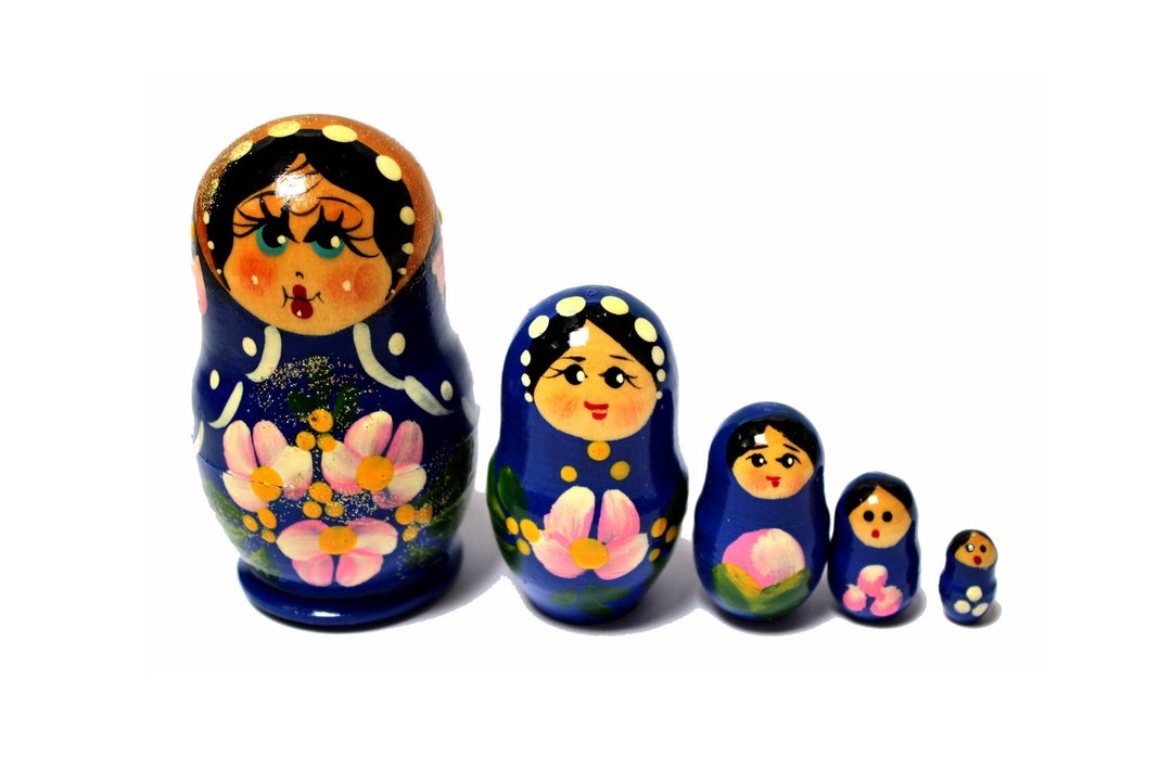 Vintage Traditional Russian Nesting Doll Matrioshka -hand Painted by ...