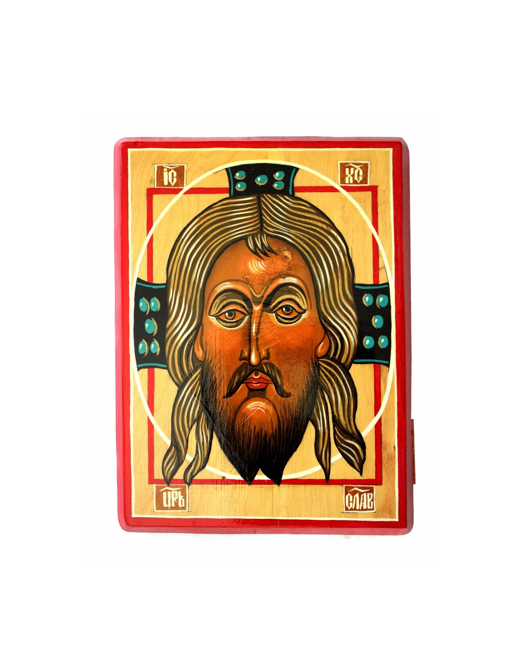 Vintage Russian Holy Face Jesus Christ Christian Icon Hand Painted ...