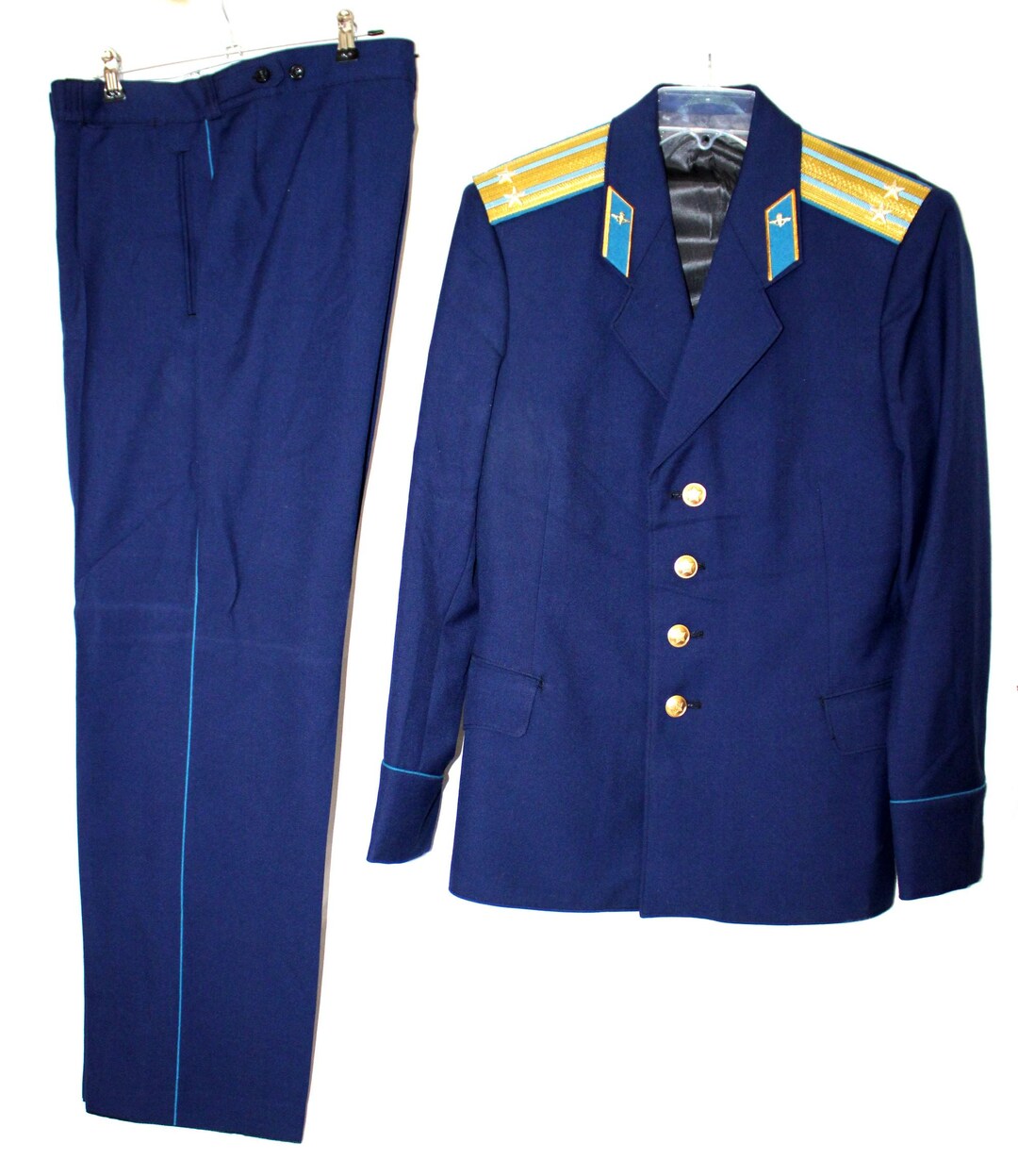 Vintage Soviet Air Force Paratrooper Uniform, Lt. Colonel Wool Suit #29 ...