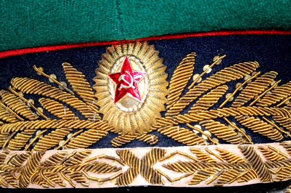 Vintage USSR Border Guard General Parade Cap, Wire Em… - Gem