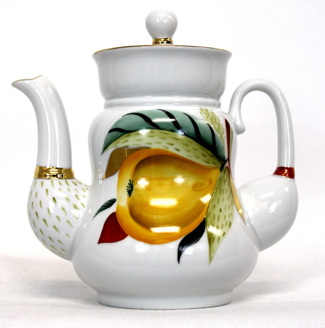 Vintage Lomonosov Porcelain Teapot, Hand Painted Russian Teapot, St ...