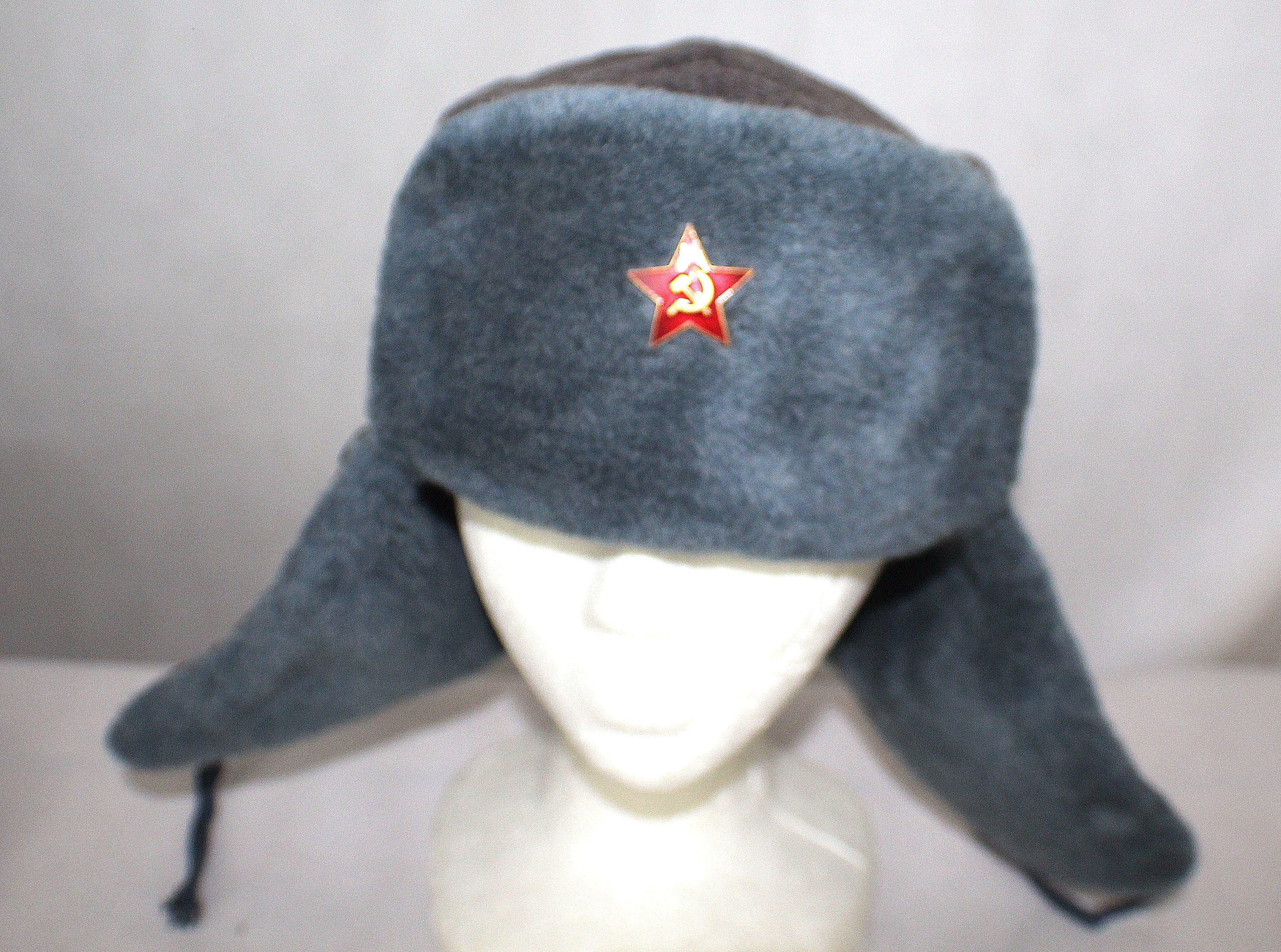 Authentic Vintage 1980s Soviet USSR Army Winter Hat Ushanka Hammer ...