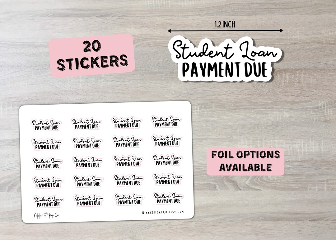 Student Loan Payment Due | Planner Stickers | Monthly Pay off ...