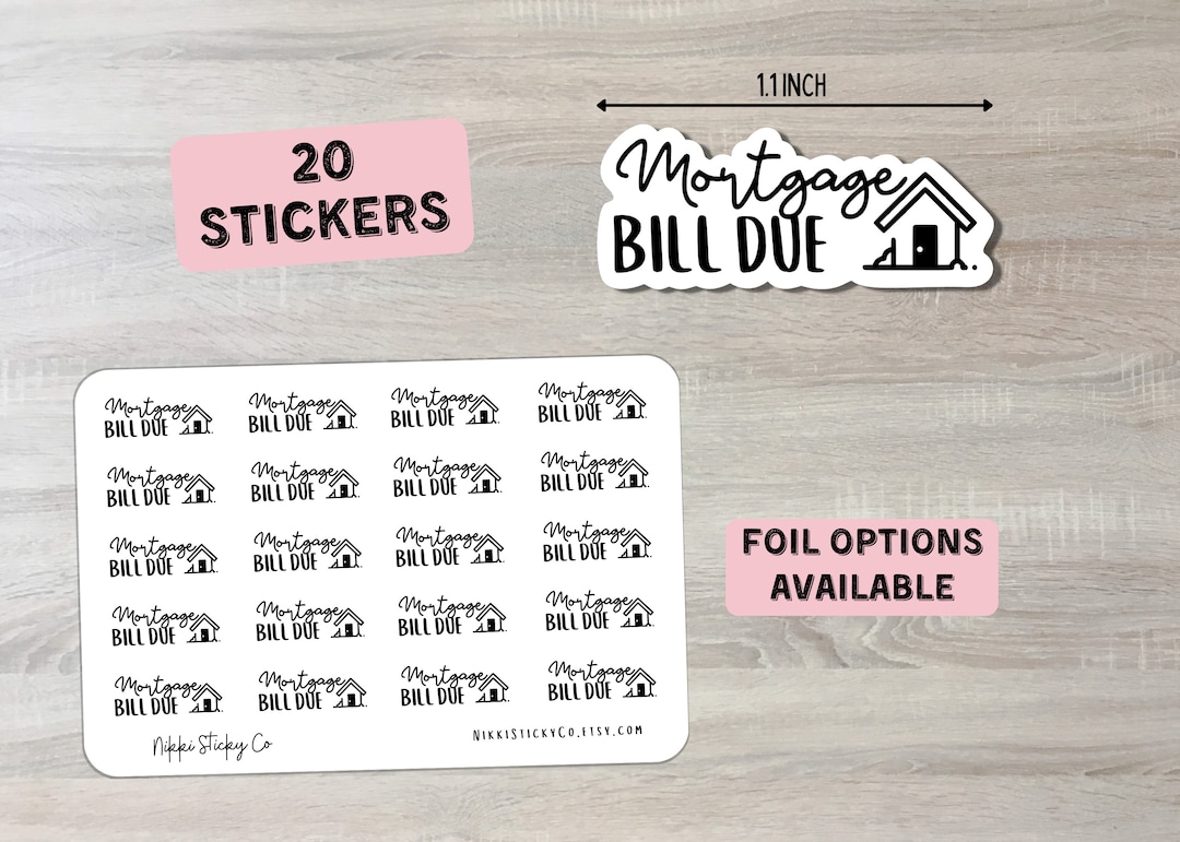 Mortgage Bill Due Planner Stickers Sheet House Payment Tracker Home ...