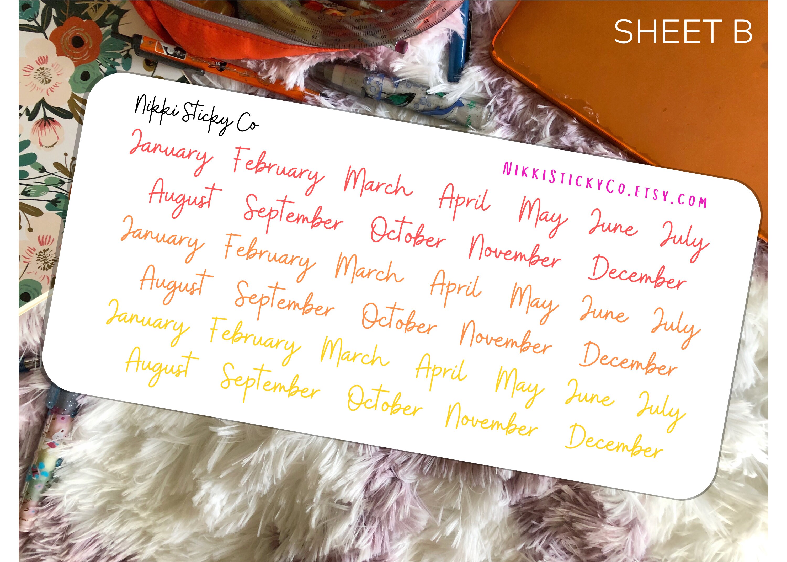 Months Stickers for Planner, Calendar, Journal, Notebook, Etc. Sticker ...