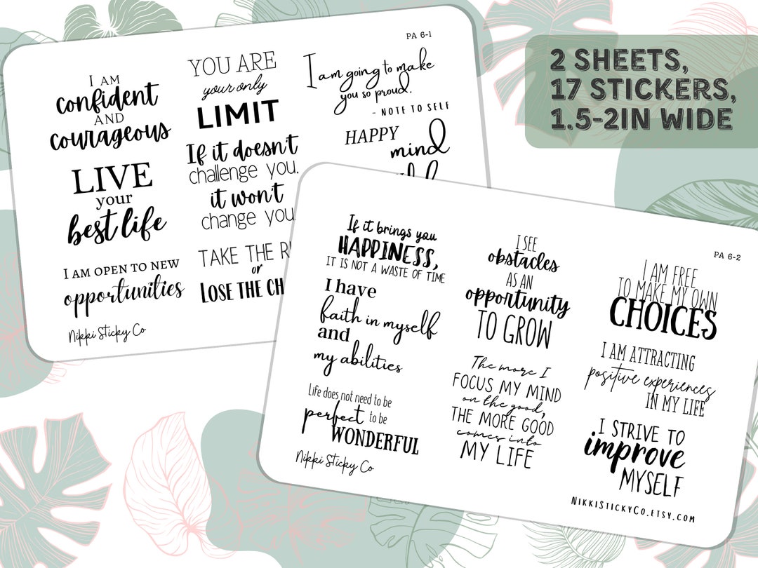 Self Love & Care Quotes Stickers Motivation Positive - Etsy