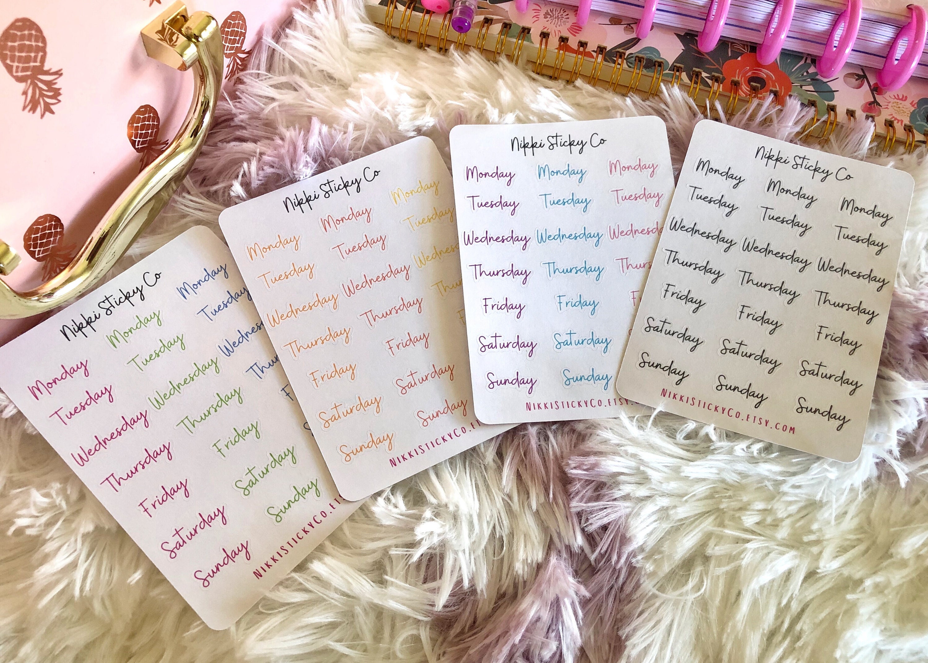 Colorful Days of the Week Stickers for Planner, Calendar, Journal ...