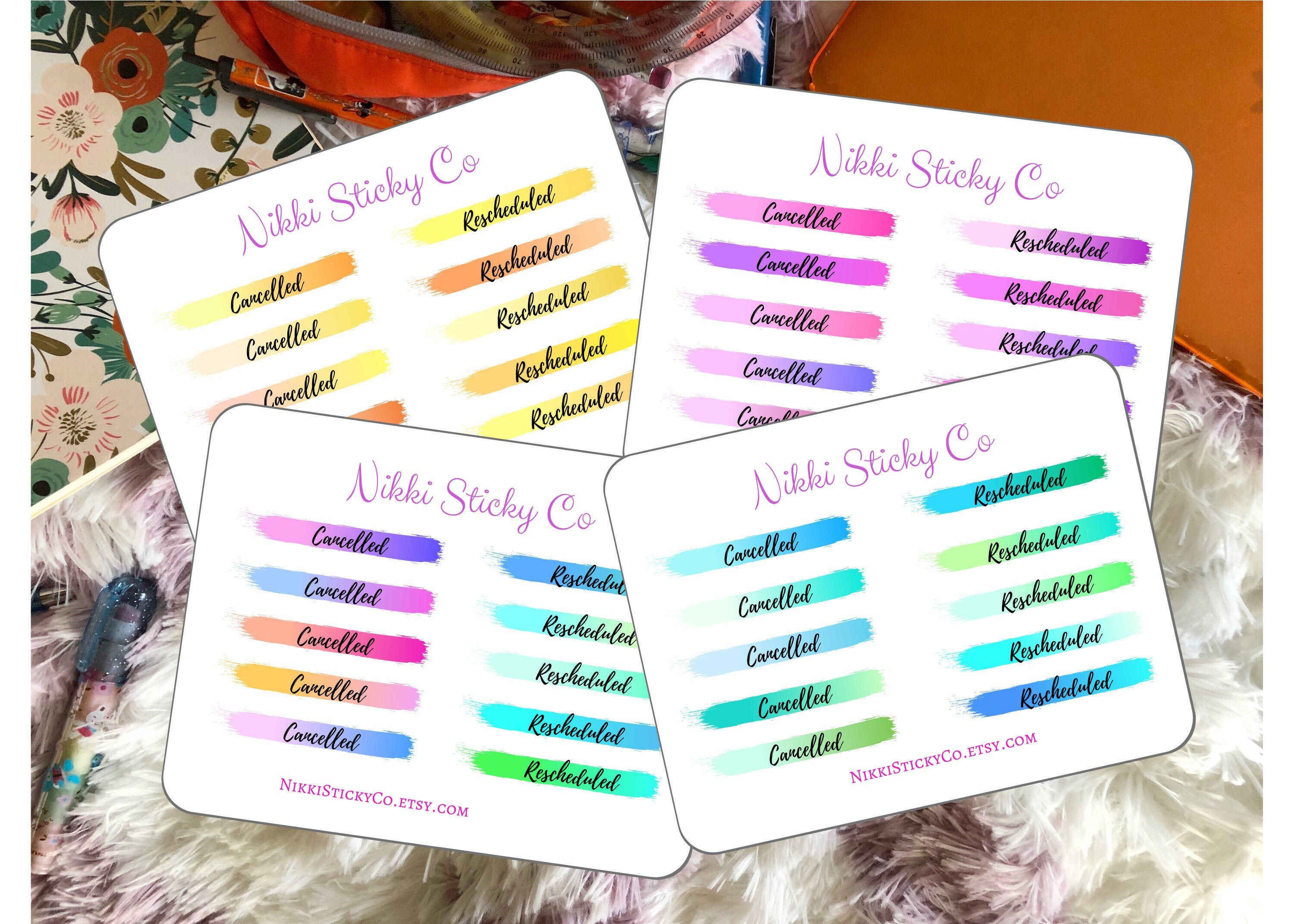 Cancelled & Rescheduled Stickers for Planner, Calendar, Journal ...