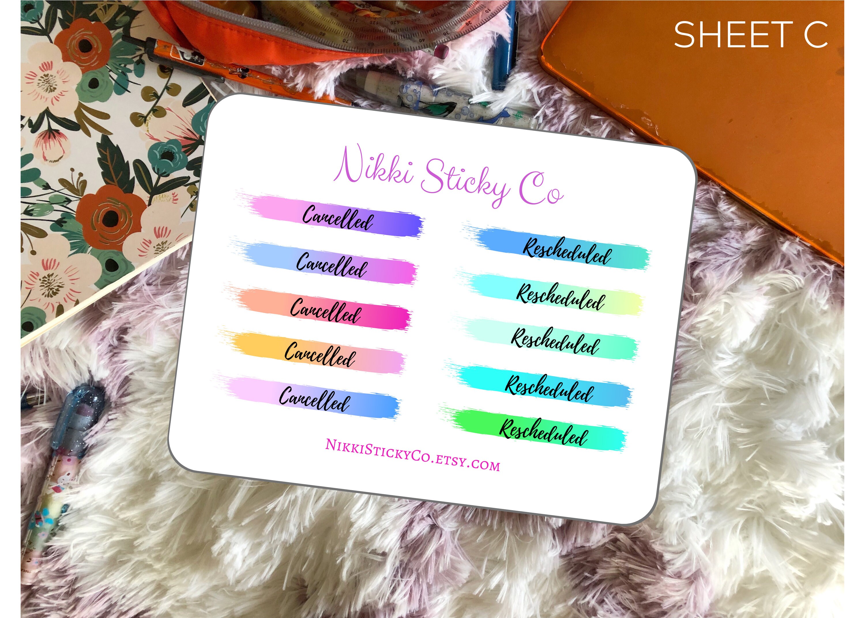 Cancelled & Rescheduled Stickers for Planner, Calendar, Journal ...