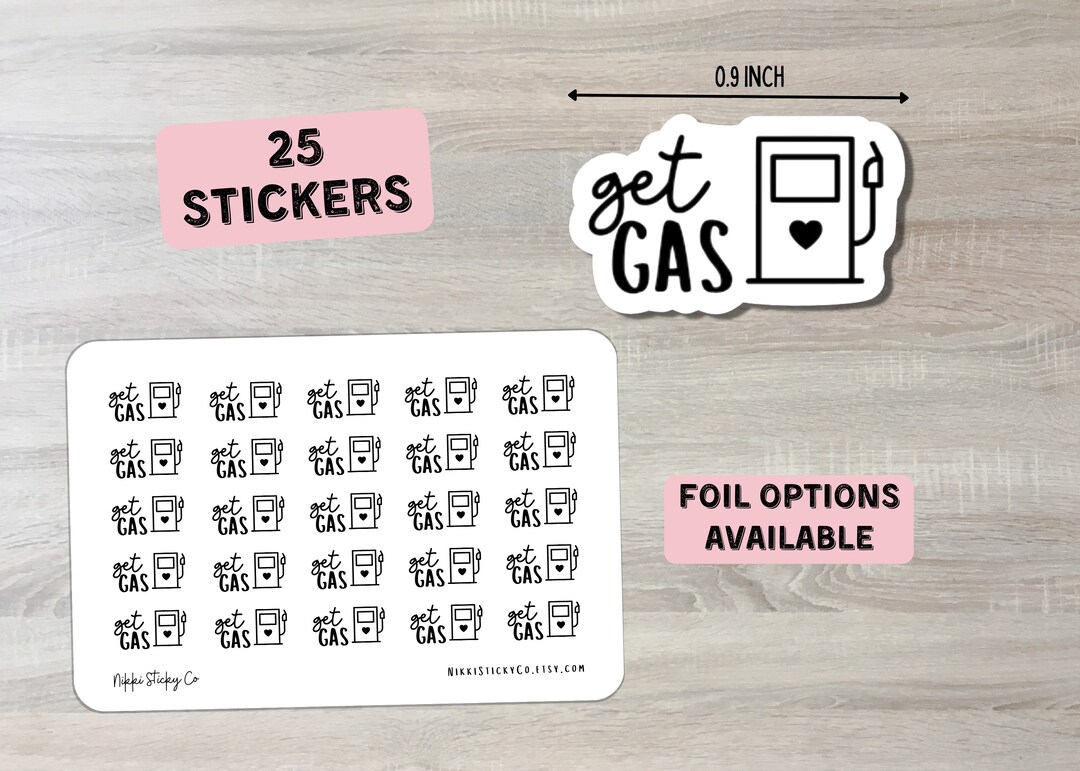 Get Gas Planner Stickers - Gas Pump Foil Stickers - Fuel up Icon ...