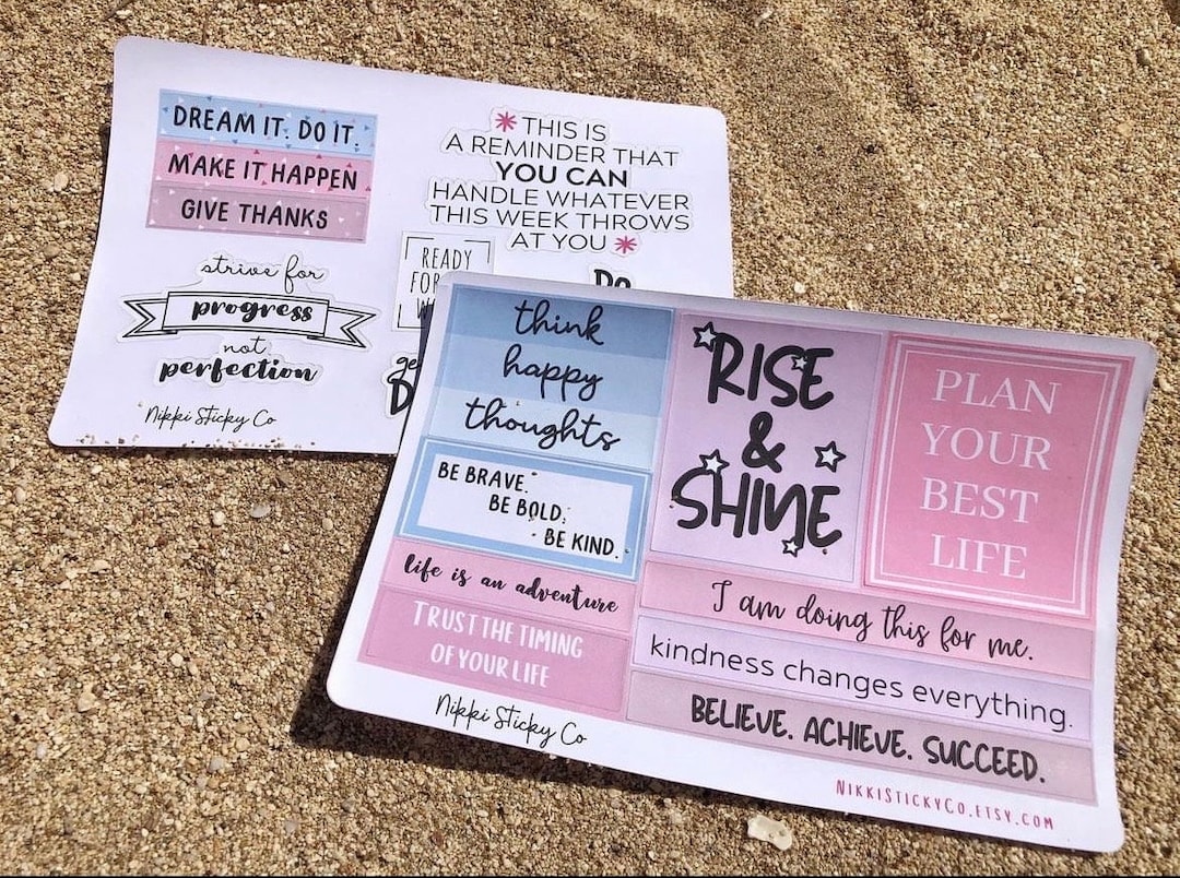 Positive Reminder Stickers Bundle - Motivational Quotes Sticker Pack ...