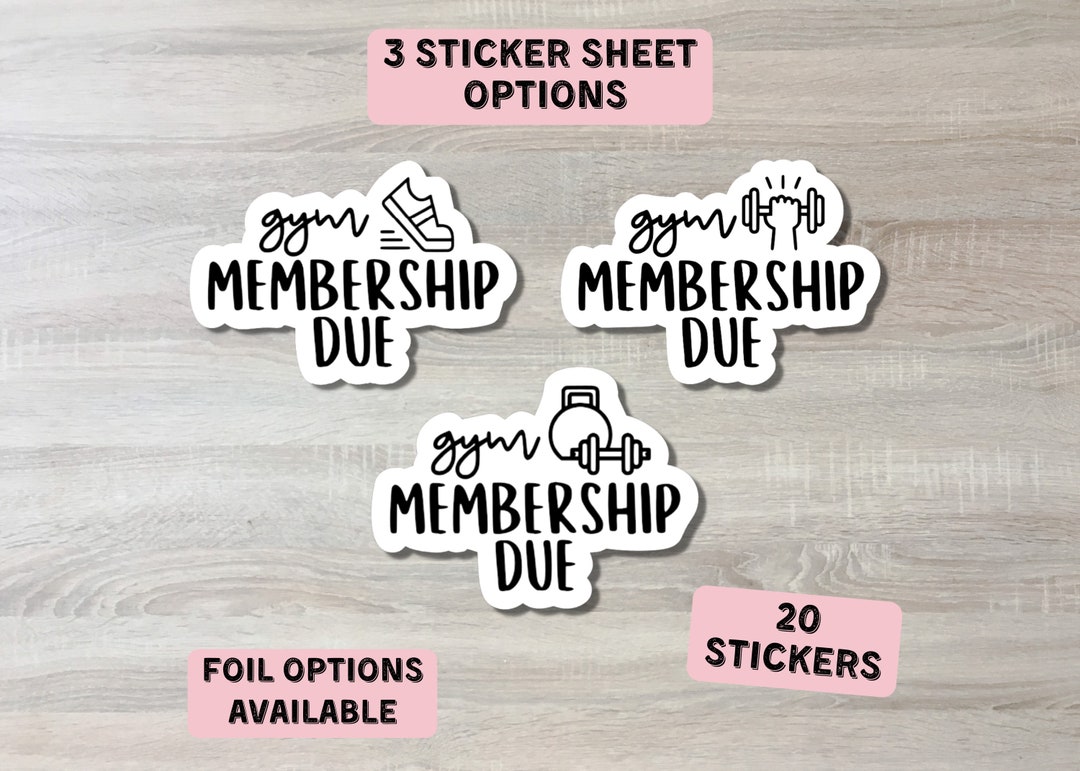 Gym Membership Due | Gym Bill Due | Payment Due Stickers | Expense ...