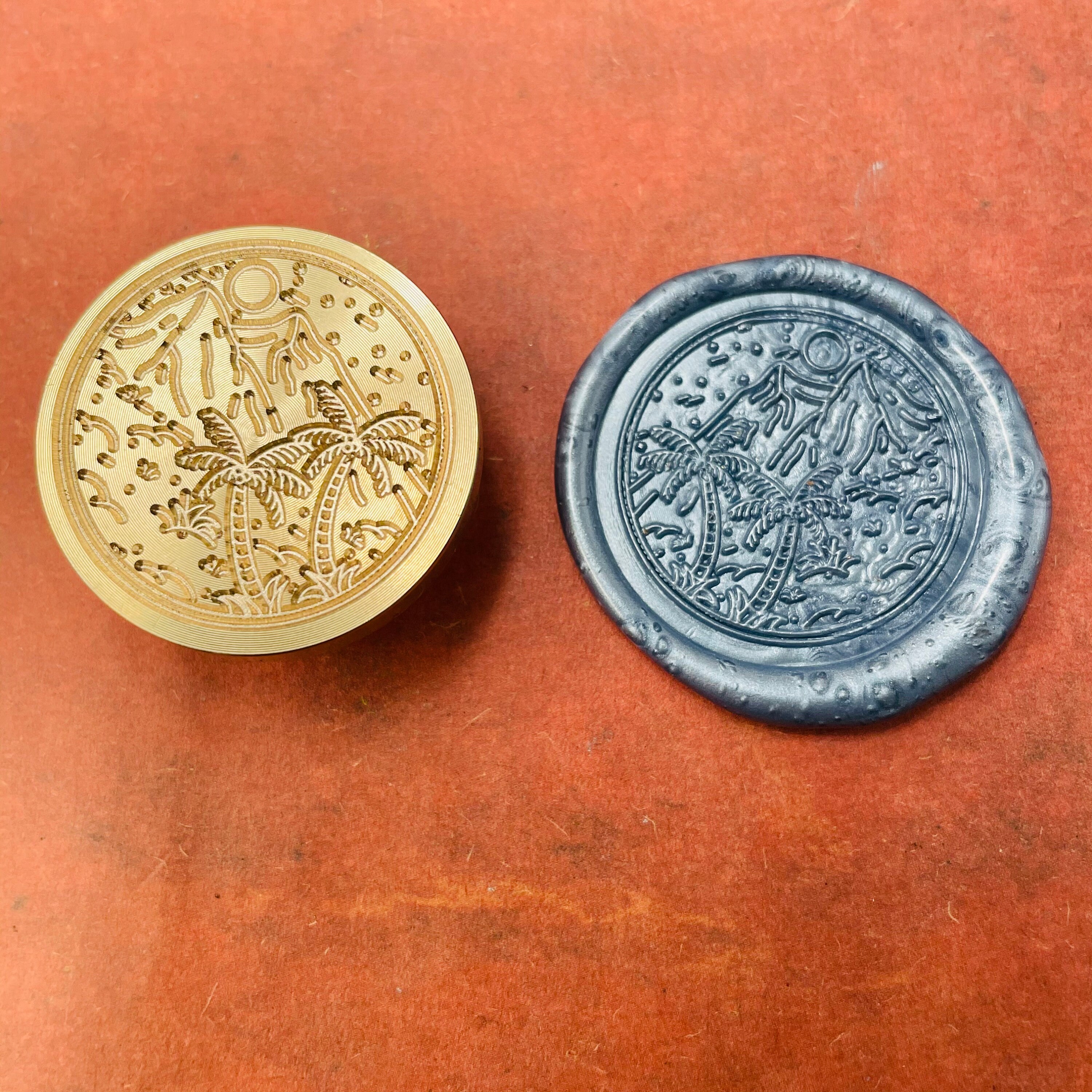 Coconut Tree&mountains Wax Stamp Wax Seal Stamp Retro Stamps | Etsy
