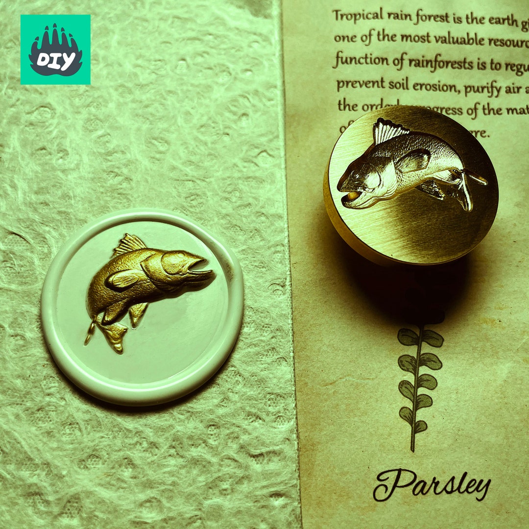 3D Fish Wax Stamp, Embossed Wax Seal Stamp, Nordic Retro Stamps, Wax ...