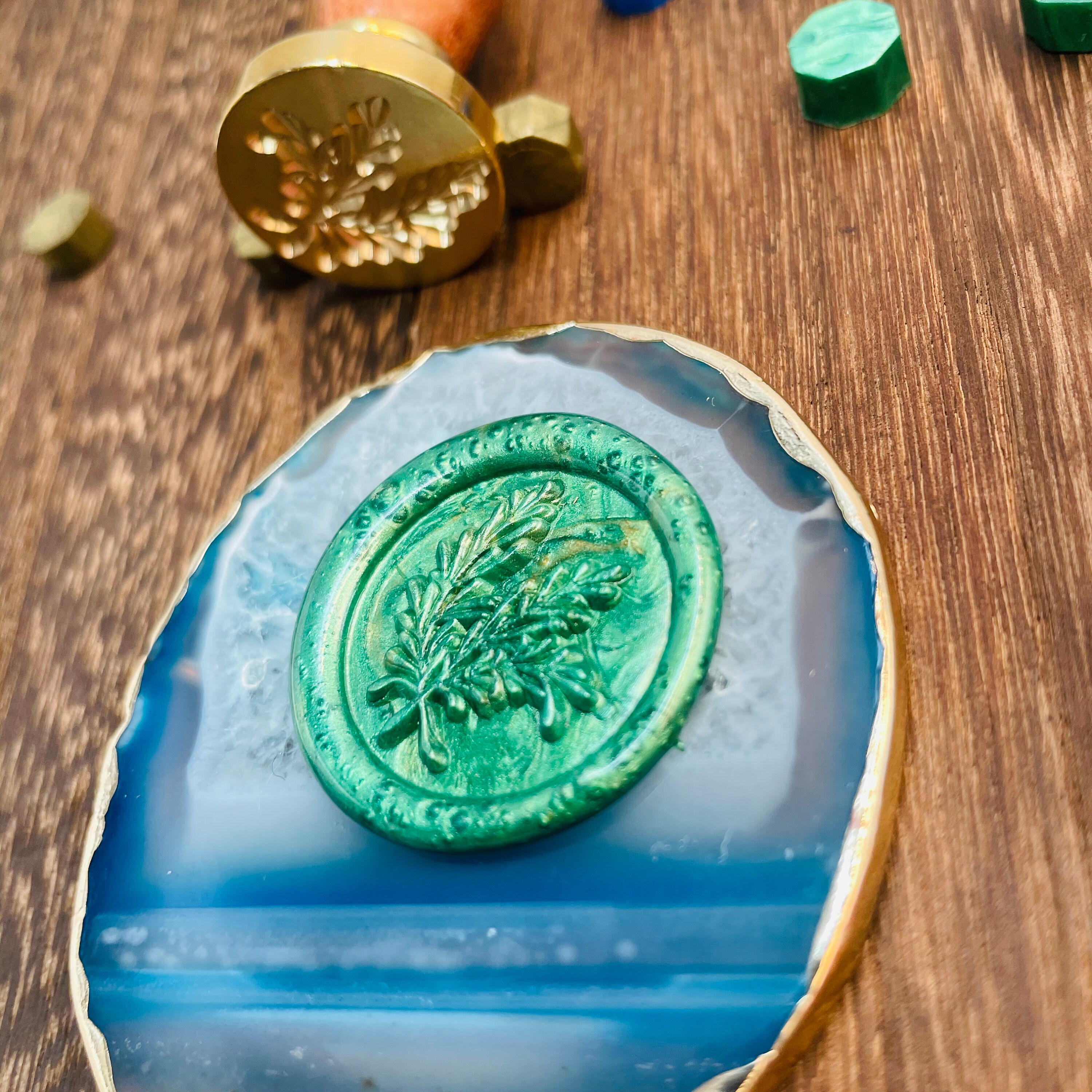 Green Plants Wax Stamp Set Wax Seal Stamp Retro Stamps With - Etsy