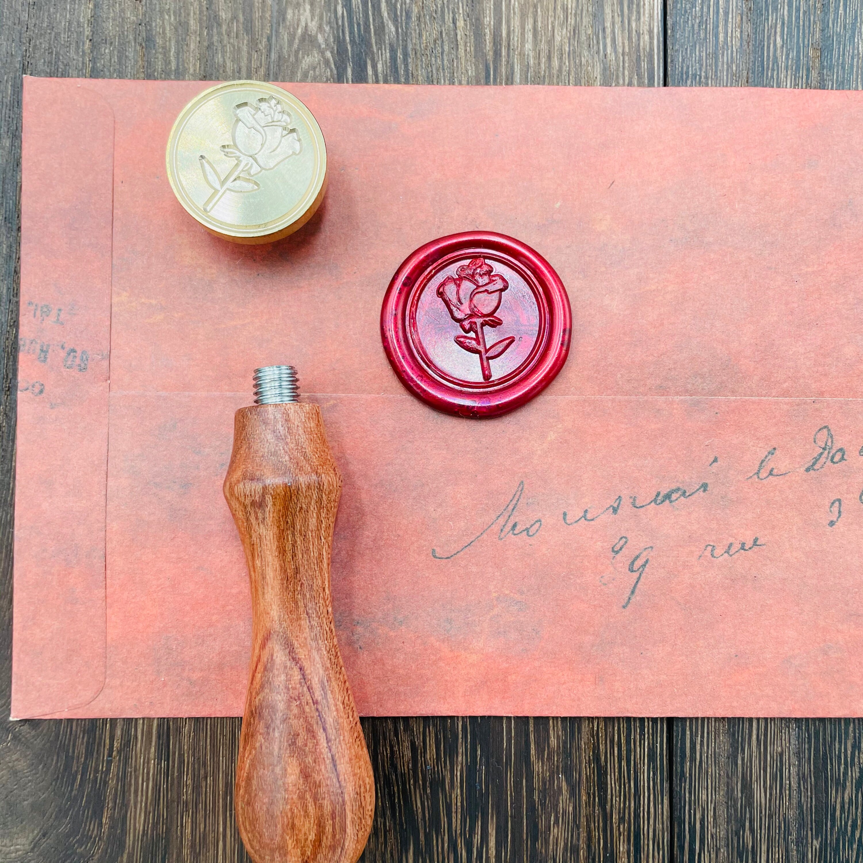 Roses Wax Stamp Wax Seal Stamp Retro Stamps With Handle - Etsy