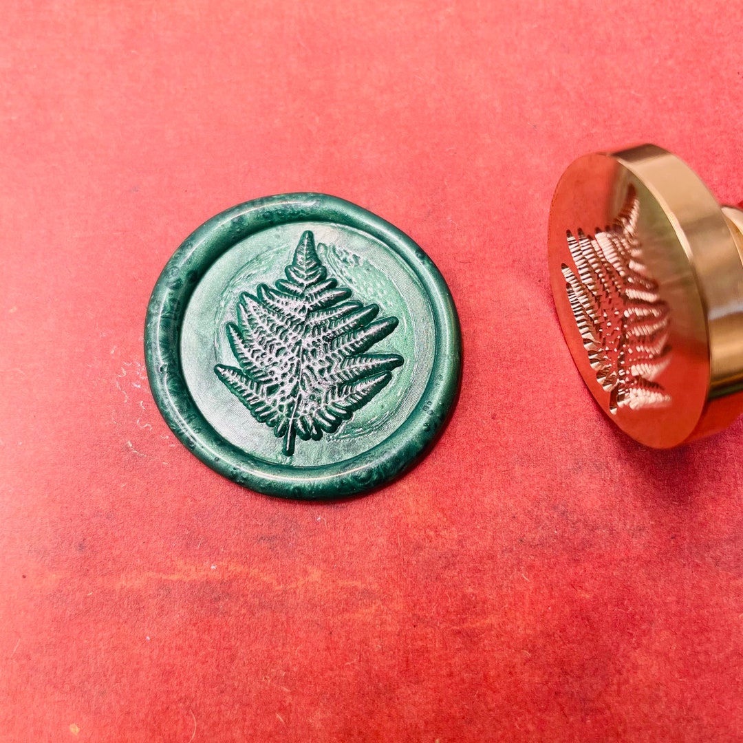 Fern Leaf Stamp Head With Wood Handle, Stamp Sealing, Wax Seal Stamp ...