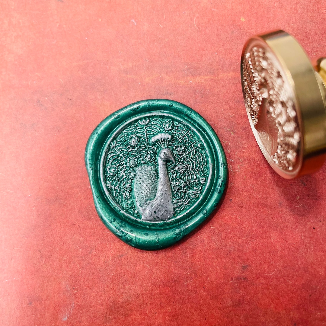 3D Peacock Wax Stamp , Embossed Wax Seal Stamp , Retro Stamps With ...
