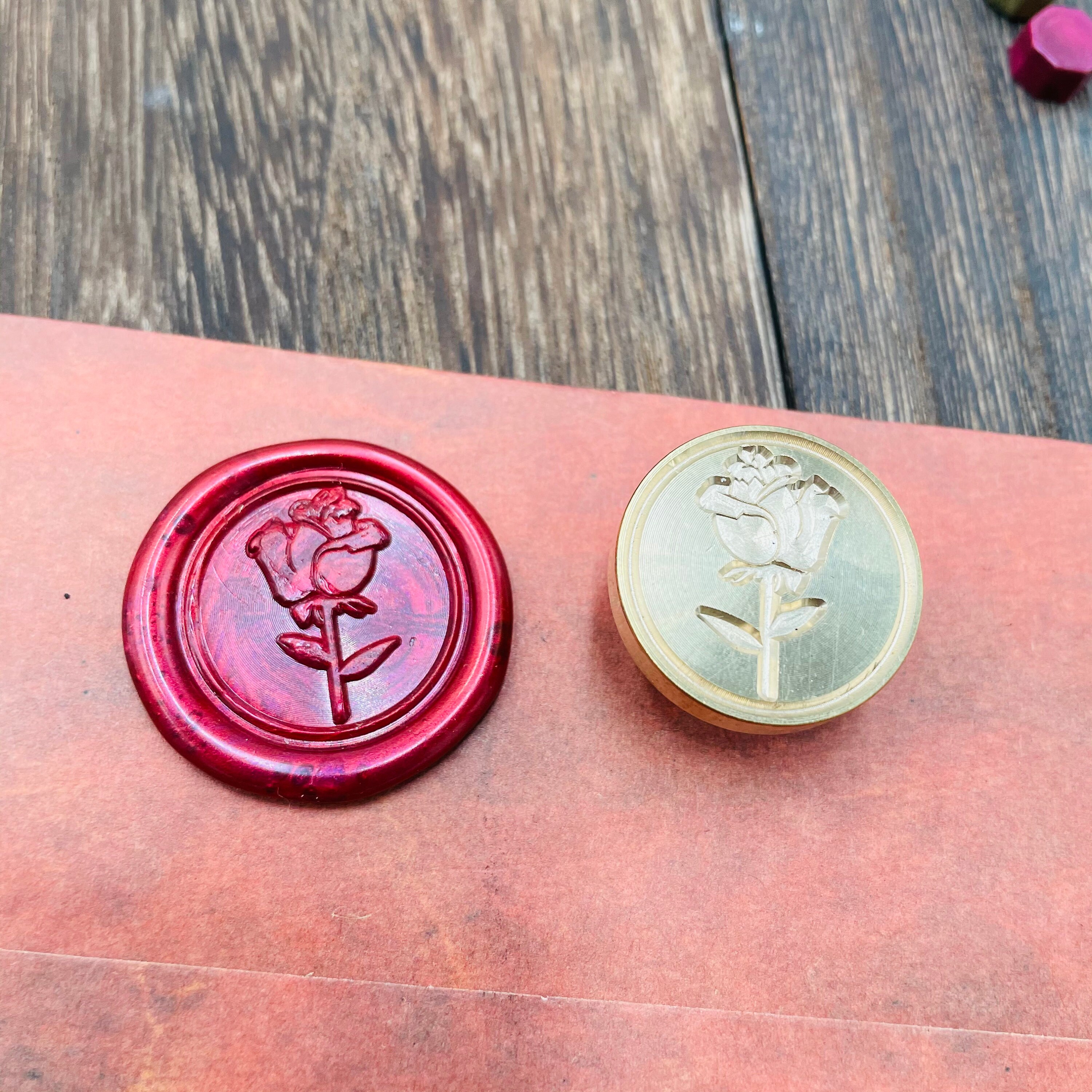 Roses Wax Stamp Wax Seal Stamp Retro Stamps With Handle - Etsy