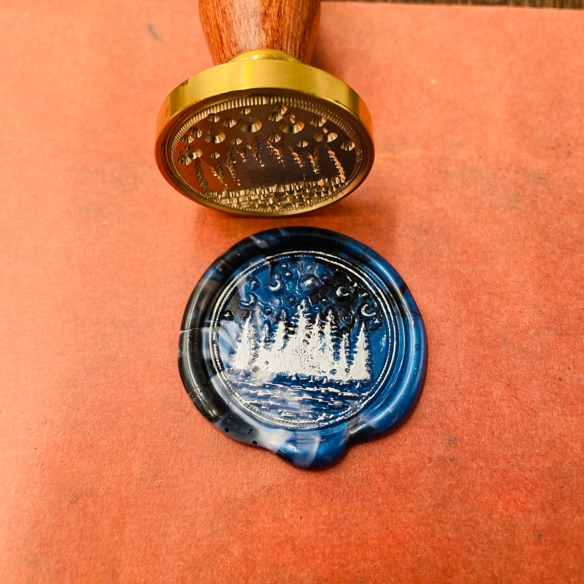 Winter Forest Wax Stamp, Wax Seal Stamp , Retro Stamps With Handle, Wax ...