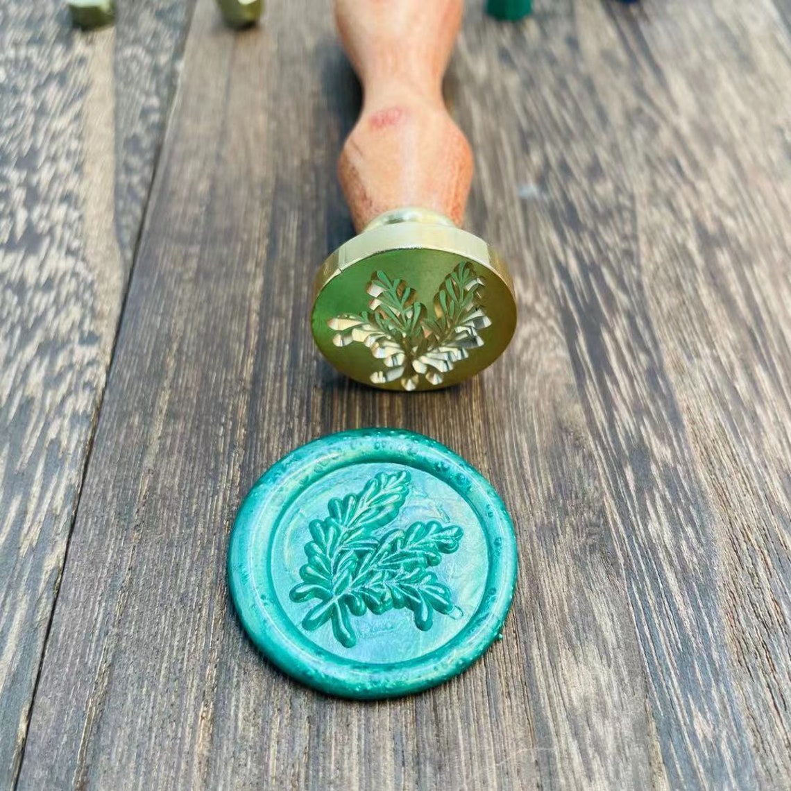 Green Plants Wax Stamp Set Wax Seal Stamp Retro Stamps With | Etsy