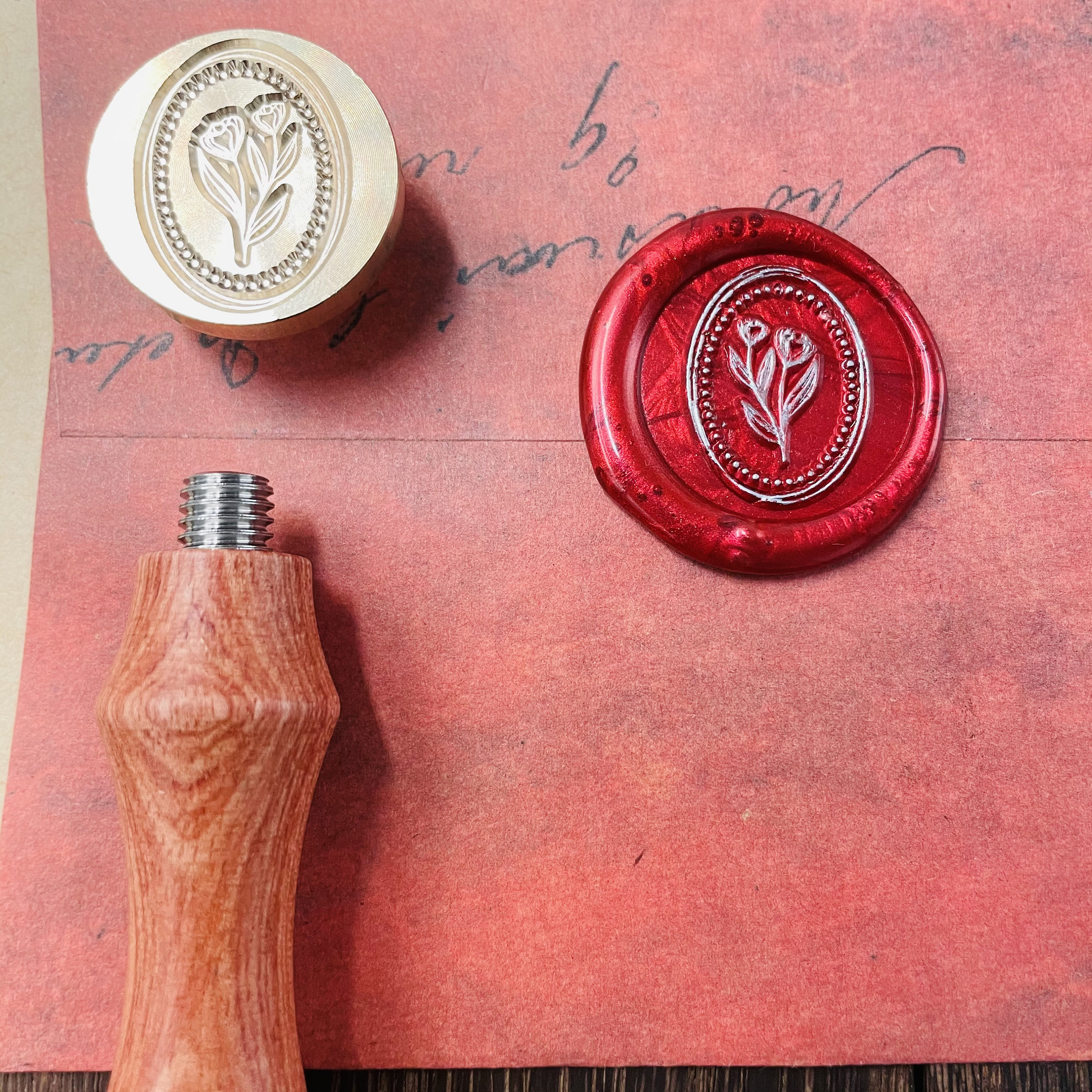 Round Tulip Wax Stamp, Wax Seal Stamp, Retro Stamps With Handle, Wax ...