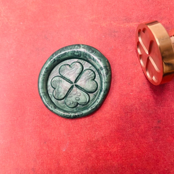 Four-leaf Clover Stamp With Wood Handle Stamp Sealing Wax - Etsy