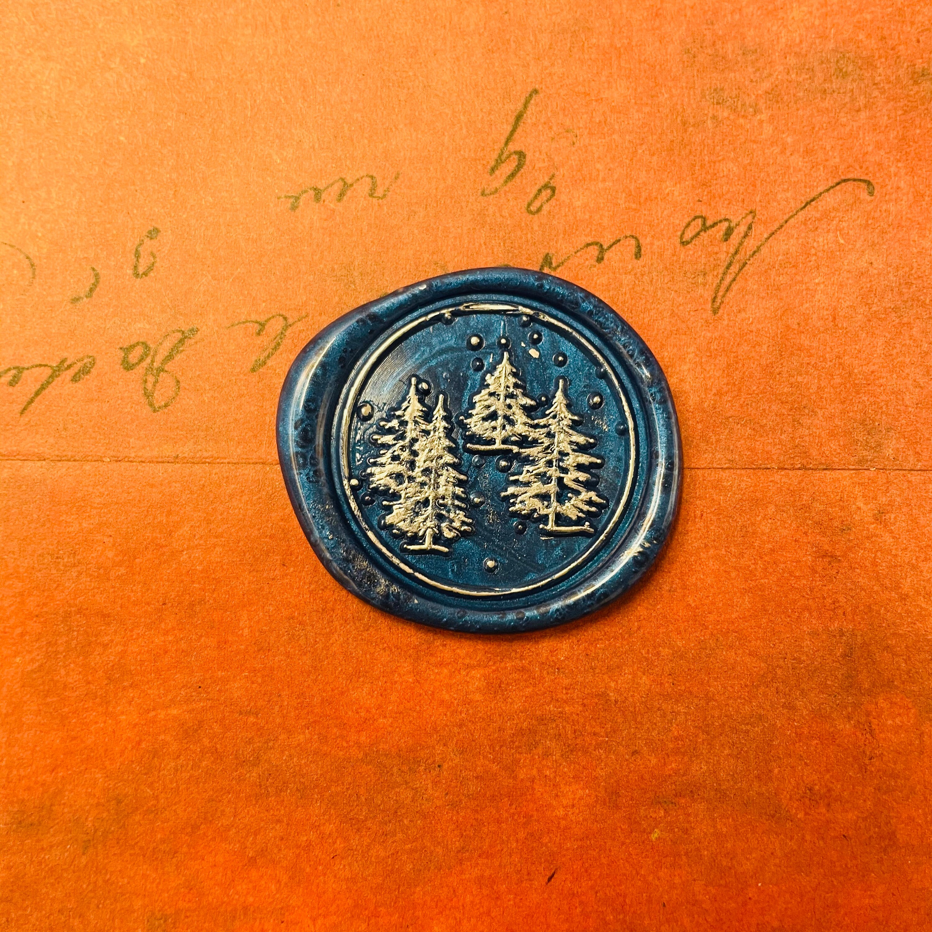 Winter Trees Wax Stamp Wax Seal Stamp Retro Stamps With | Etsy