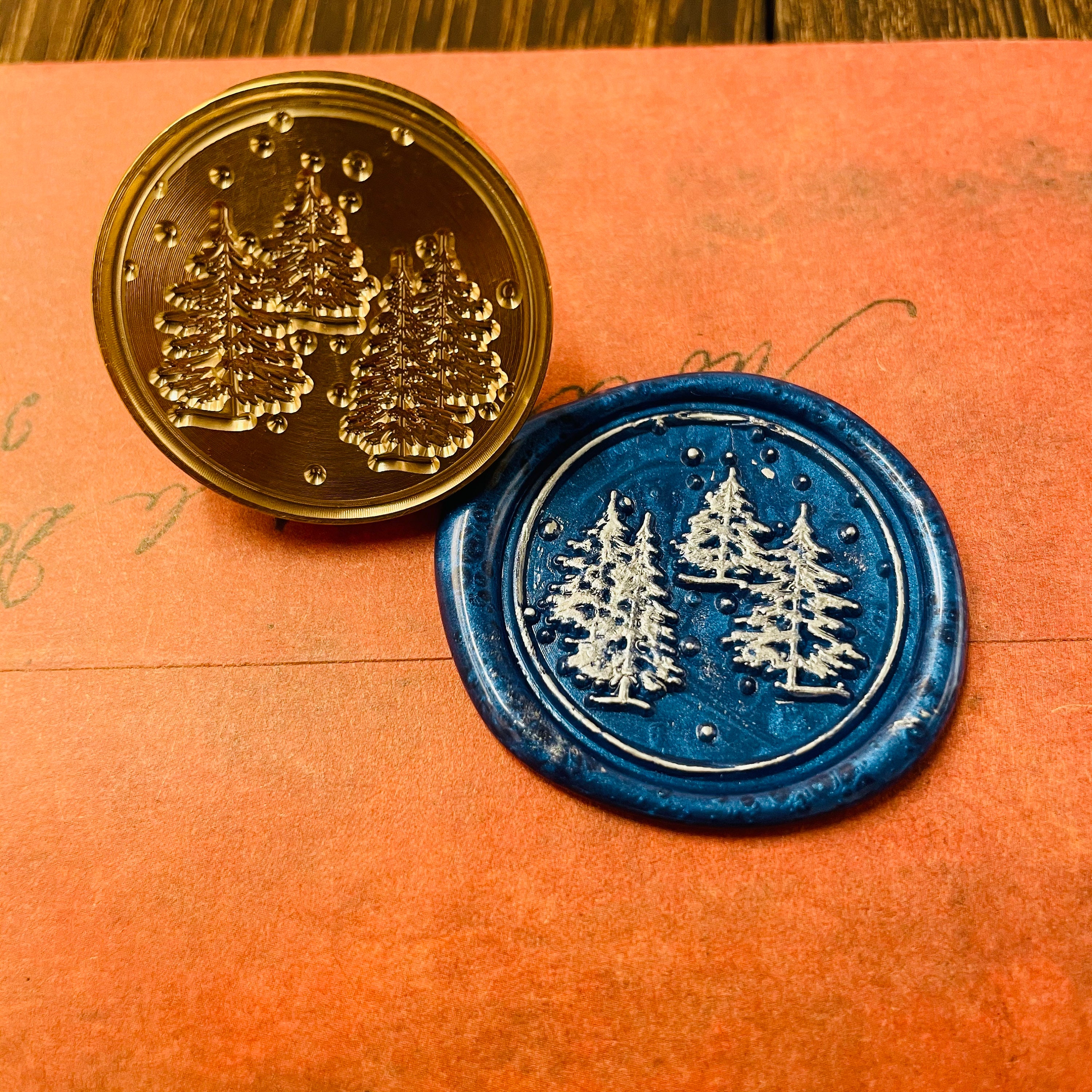 Winter Trees Wax Stamp Wax Seal Stamp Retro Stamps With | Etsy
