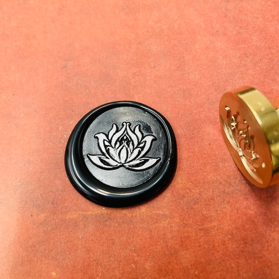 Lotus Flower Stamp Head With Wood Handle Stamp Sealing Wax - Etsy
