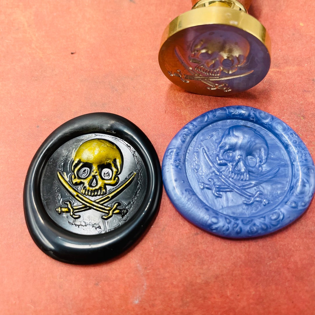 3D Skull&sword Wax Stamp, Embossed Wax Seal Stamp, Nordic Retro Stamps ...