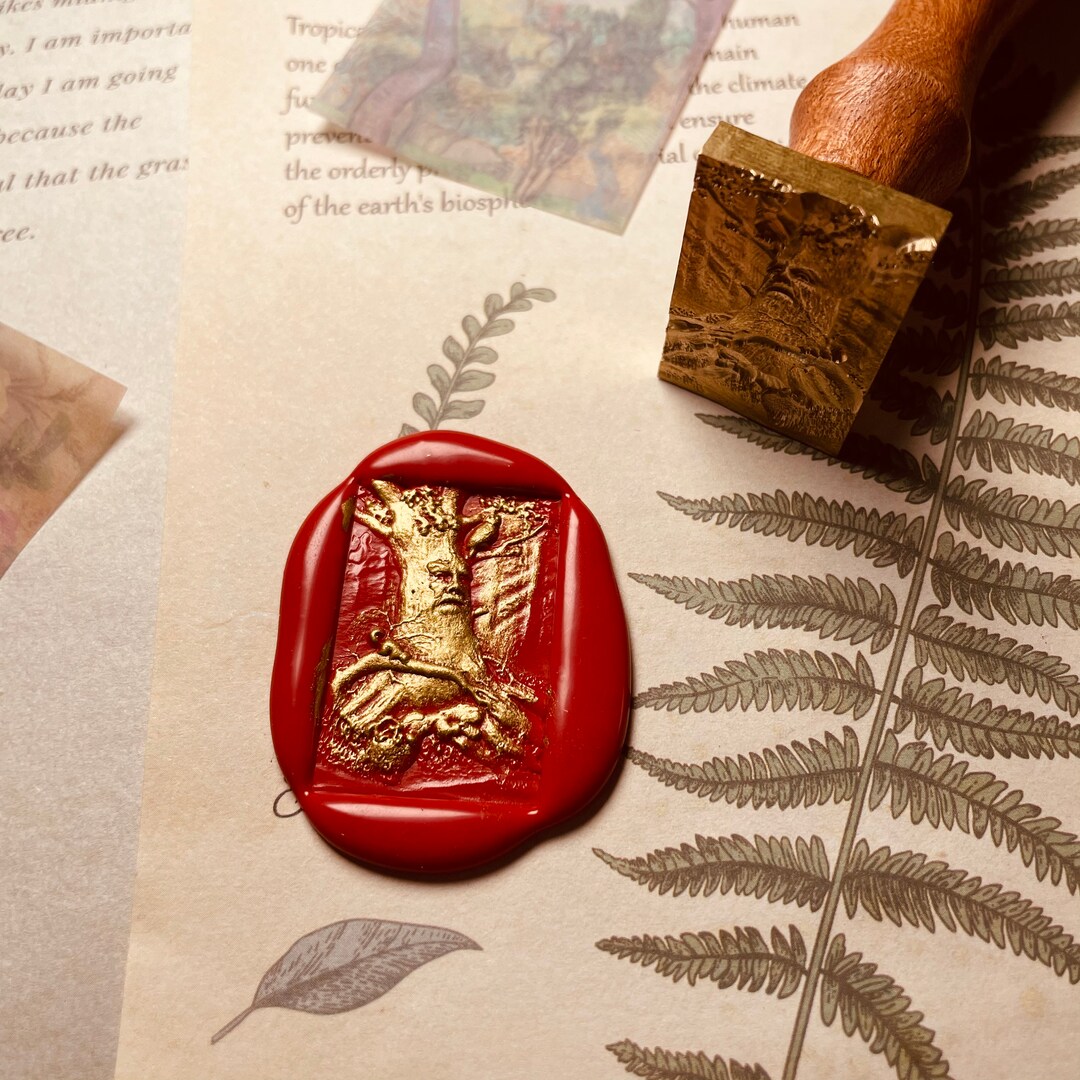 3D Tree Face Wax Stamp, Wax Seal Stamp Kits , Retro Stamps With Handle ...