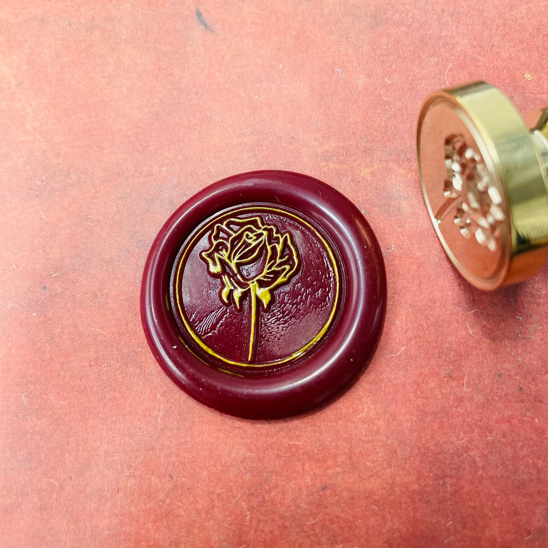 Rose Flower Wax Stamp, Wax Seal Stamp, Retro Stamps With Handle, Wax ...