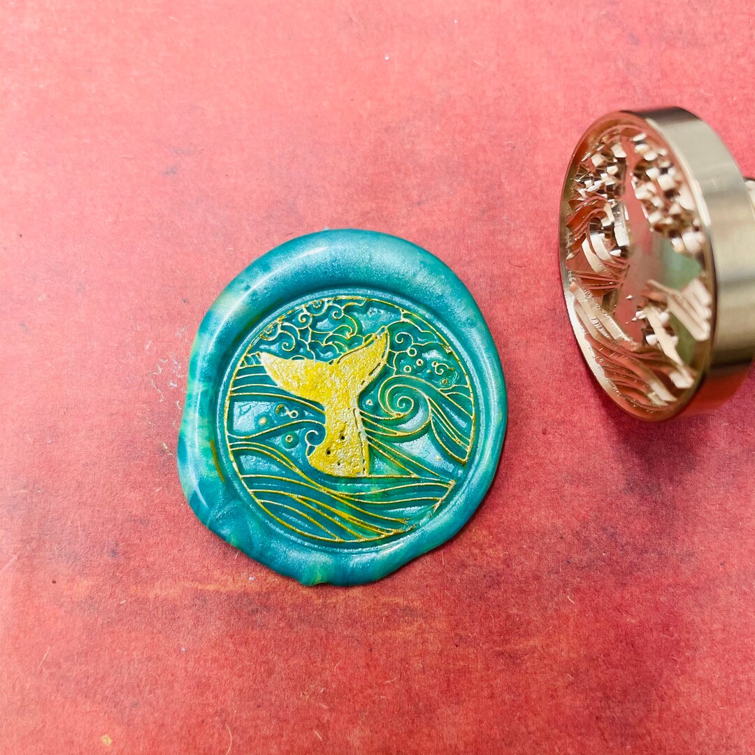 The Whale Tail Wax Stamp , Wax Seal Stamp , Retro Stamps With Handle ...