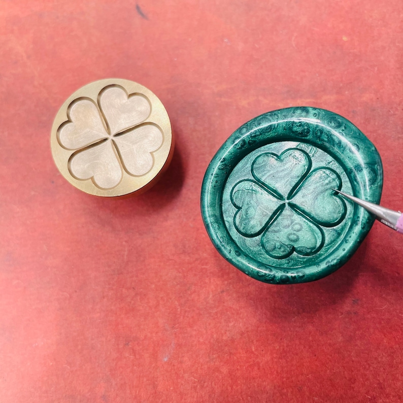 Four-leaf Clover Stamp With Wood Handle Stamp Sealing Wax - Etsy