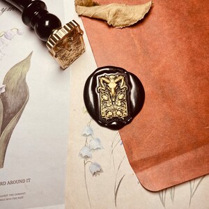 3D Demon Head and Roses Wax Stamp, 3D Embossed Wax Seal Stamp, 3D ...