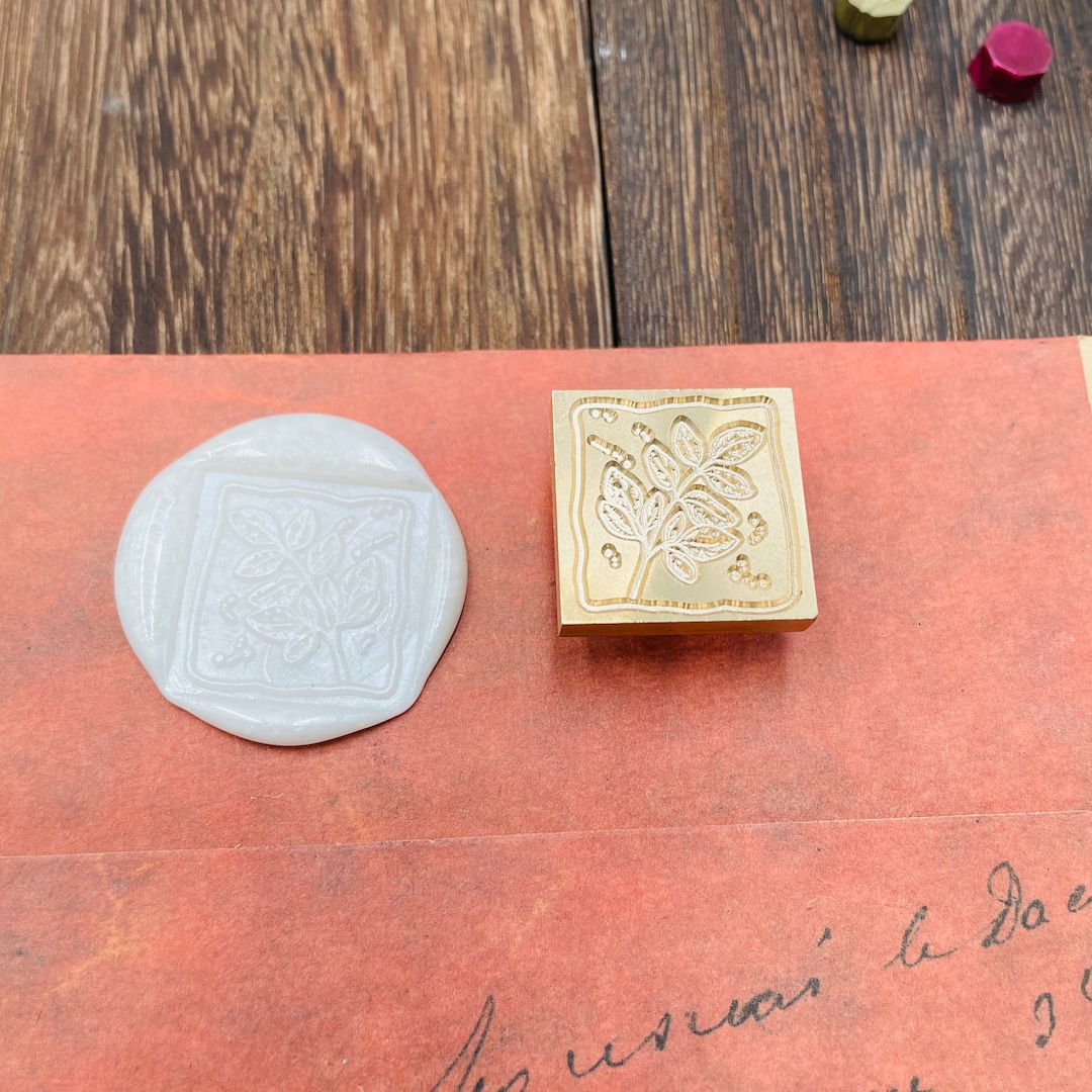 Leaves Wax Stamp, Vintage Wax Seal Stamp, Retro Stamps With Wooden ...