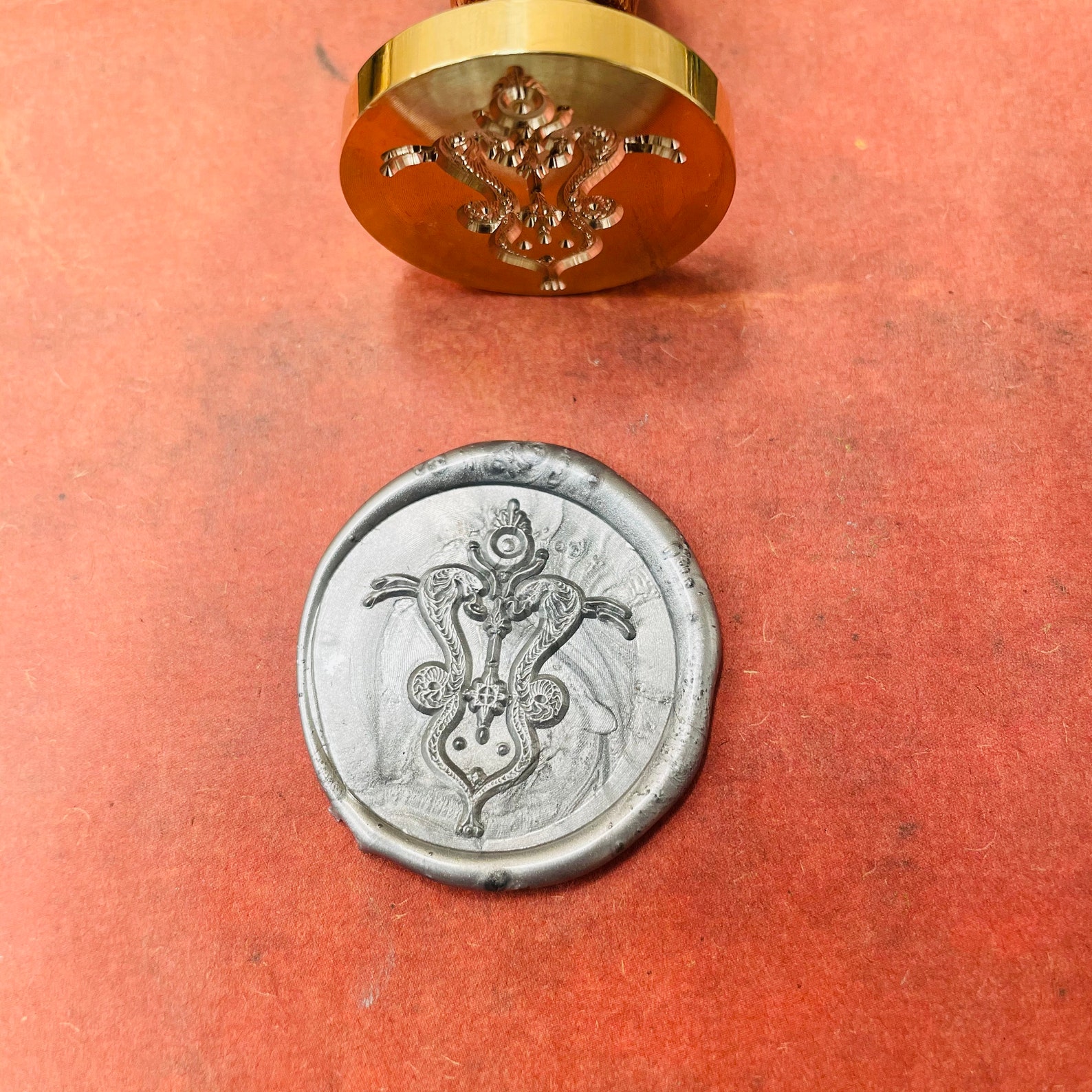 Double Snake Wax Stamp, Wax Seal Stamp , Retro Stamps With Handle, Wax ...