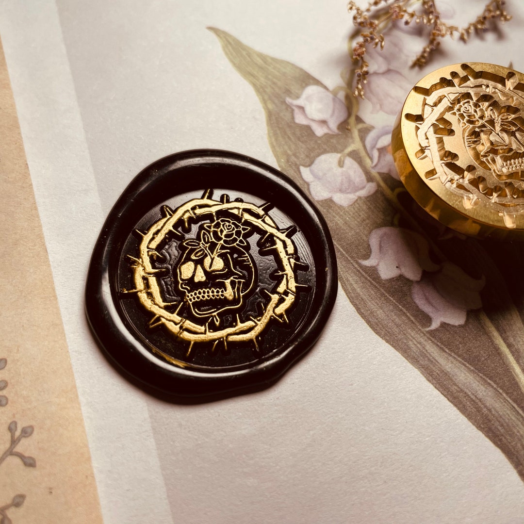 Skull and Rose Wax Seal Stamp, Wax Sealing Stamp, Seal Stamp Kit, Wax ...
