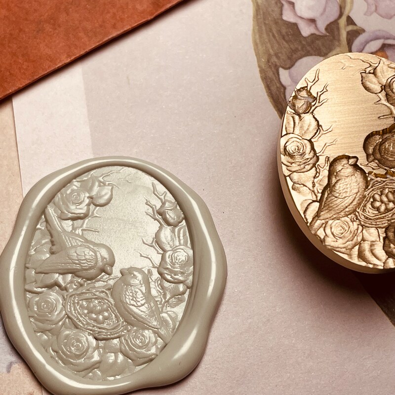 Wax Stamp Love Birds - Etsy UK