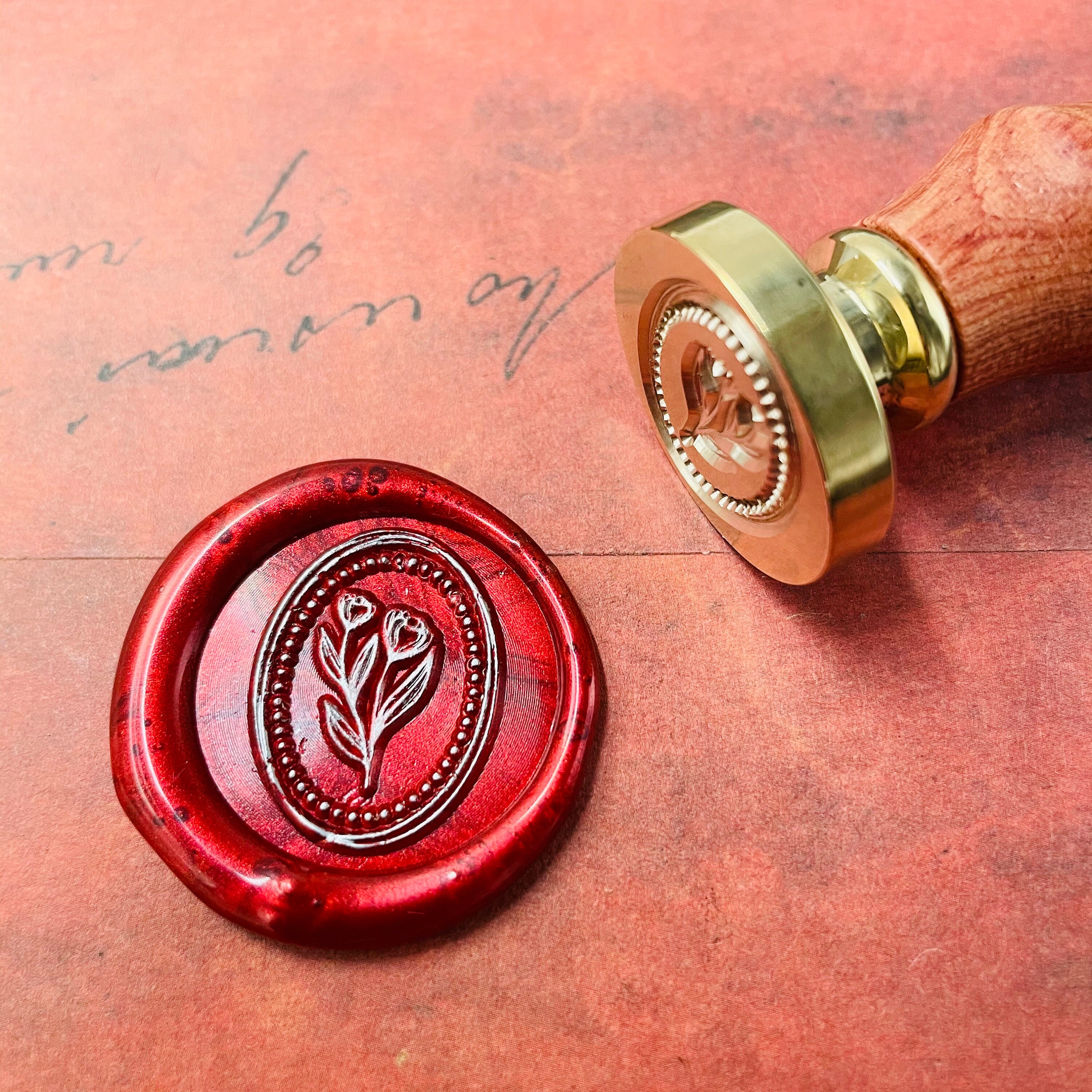 Round Tulip Wax Stamp Wax Seal Stamp Retro Stamps With - Etsy