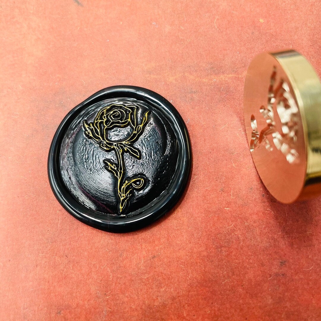 Rose Flower Wax Stamp, Flower Wax Seal Stamp, Retro Stamps With Handle ...